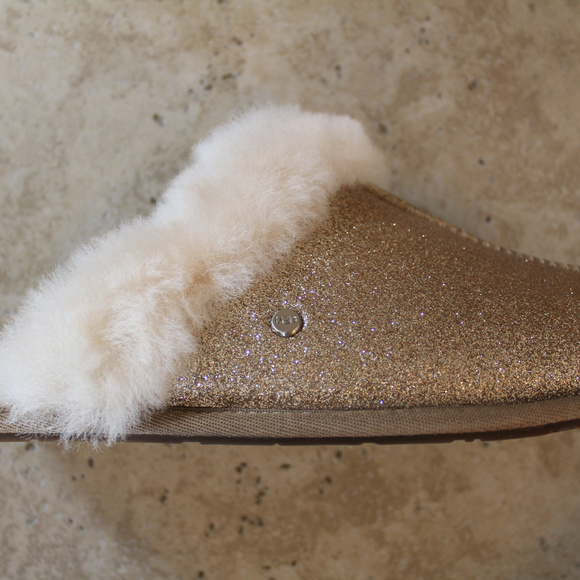 UGG | Shoes | Ugg Scufette Metallic Slippers New Gold | Poshmark